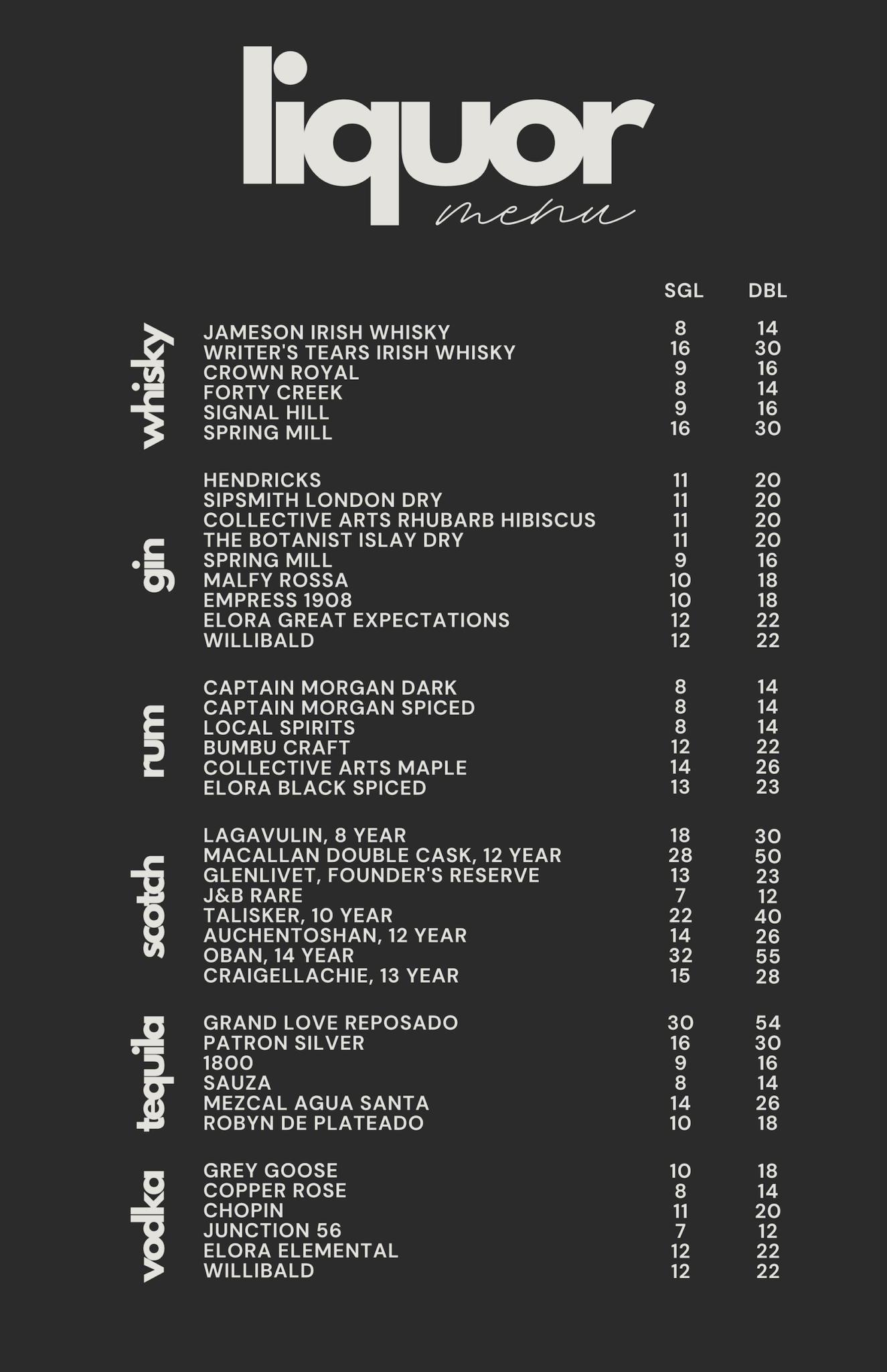 Our Menu – Sugo on Surrey