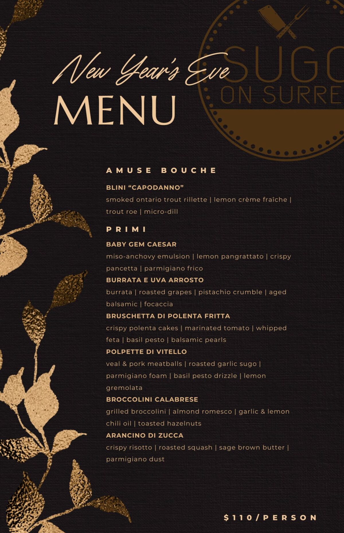 Sugo on Surrey – stay for the food