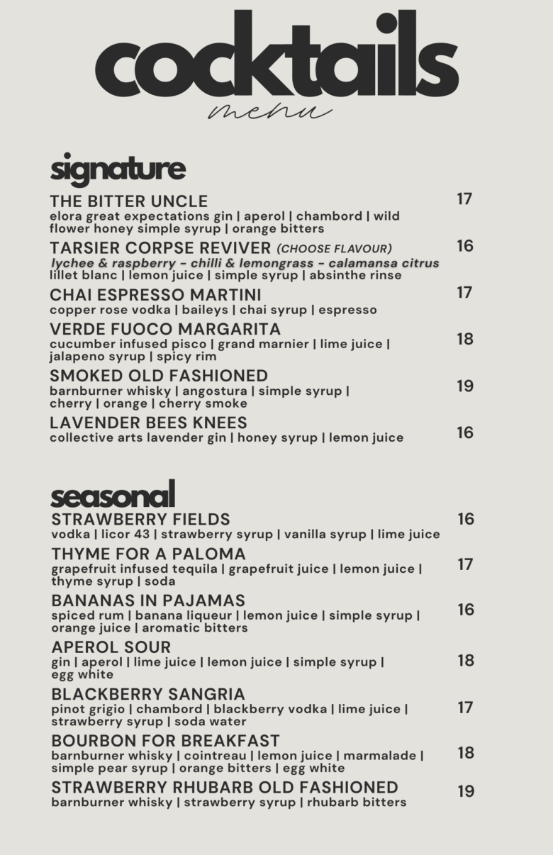 Our Menu – Sugo on Surrey